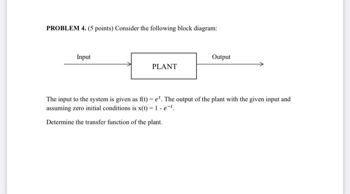 Solved PROBLEM 4. (5 points) Consider the following block | Chegg.com