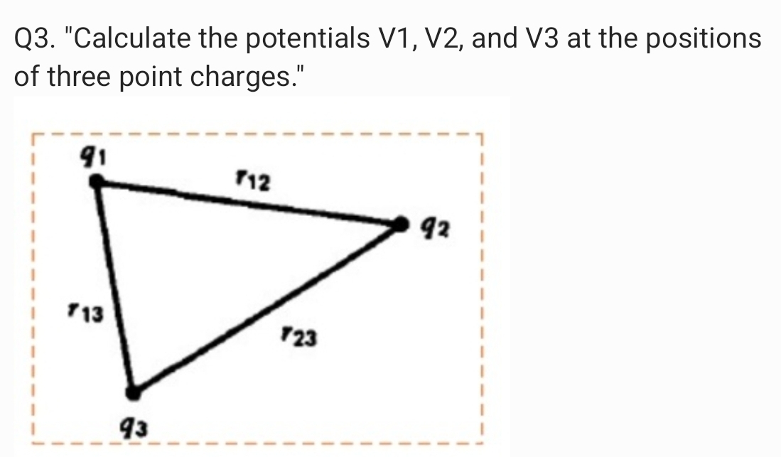 Solved Q3. ﻿"Calculate the potentials V1, ﻿V2, ﻿and V3 ﻿at | Chegg.com