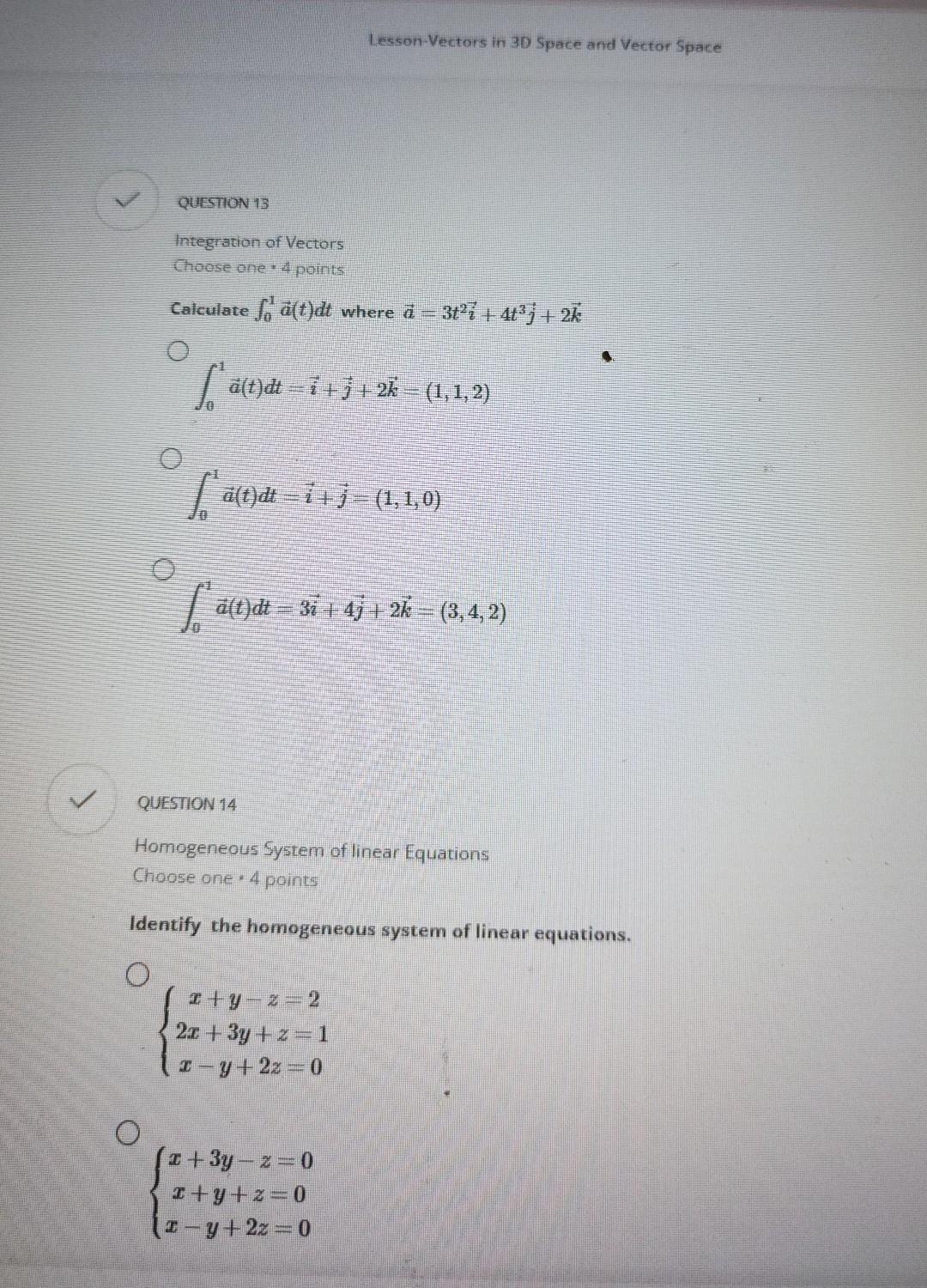 Solved QUESTION 24.1 Inner Product of Vectors Choose one 4 | Chegg.com