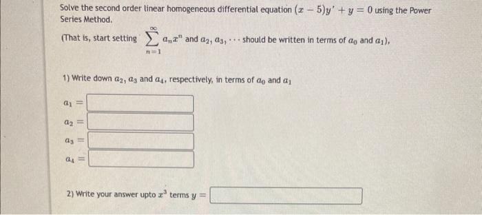 Solved Solve The Second Order Linear Homogeneous