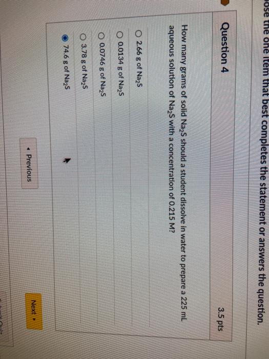 Solved ose the one item that best completes the statement or | Chegg.com