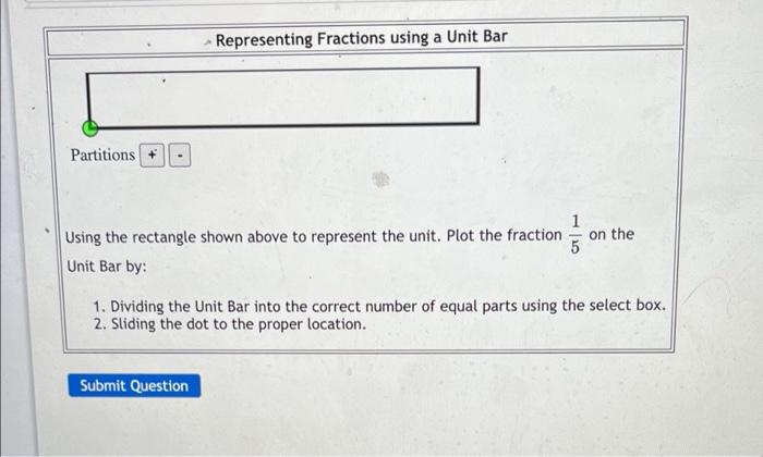 Solved Representing Fractions using a Unit Bar Partitions + | Chegg.com