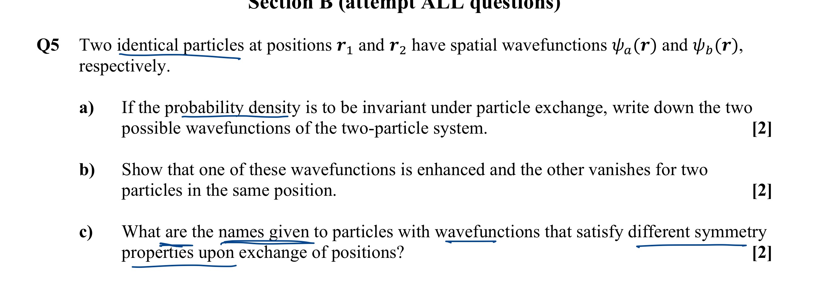 Q5 ﻿Two identical particles at positions | Chegg.com
