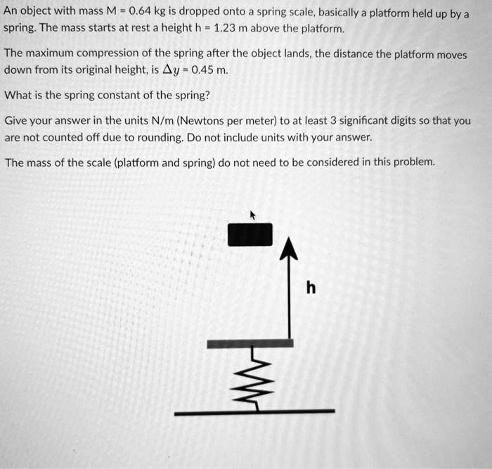 Solved An object with mass M=0.64 kg is dropped onto a | Chegg.com