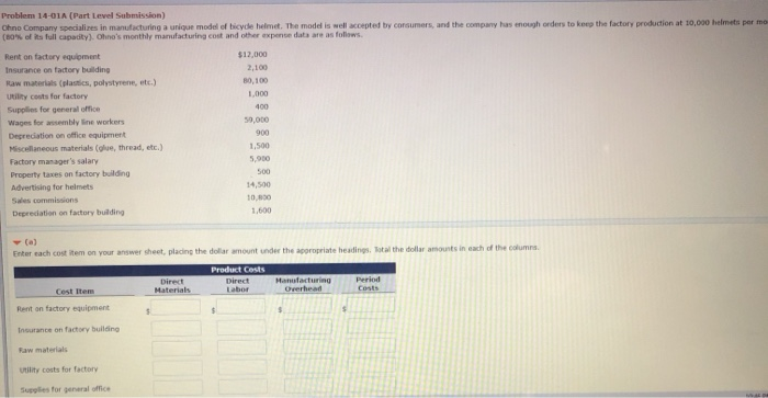 Solved Problem 14-01A (Part Level Submission) Chno Company | Chegg.com