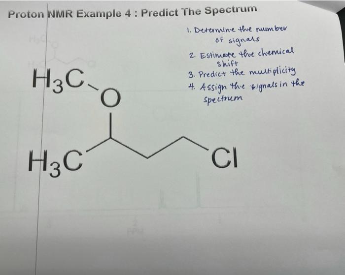 Solved Proton NMR Example 4: Predict The Spectrum 1. | Chegg.com