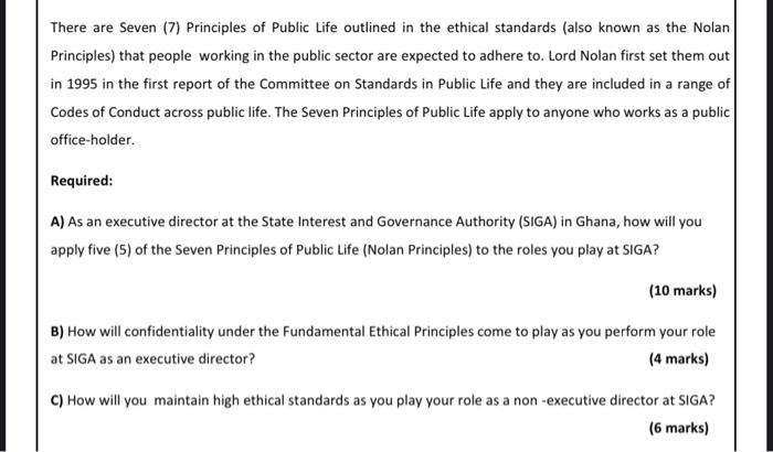 Solved There are seven (7) Principles of Public Life | Chegg.com