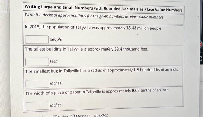 Solved Writing Large and Small Numbers with Rounded Decimals | Chegg.com