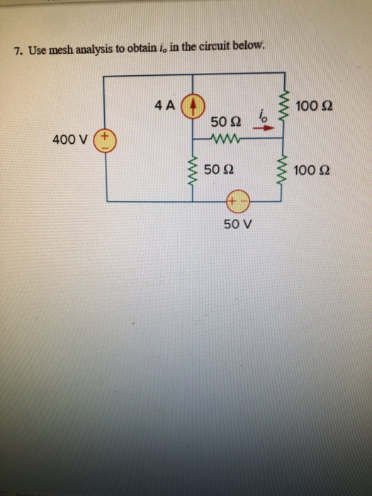 Solved 7. Use mesh analysis to obtain i, in the circuit | Chegg.com
