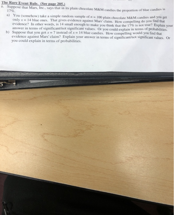 Solved The Rare Event Rule. (See page 205.) 6. Suppose that | Chegg.com