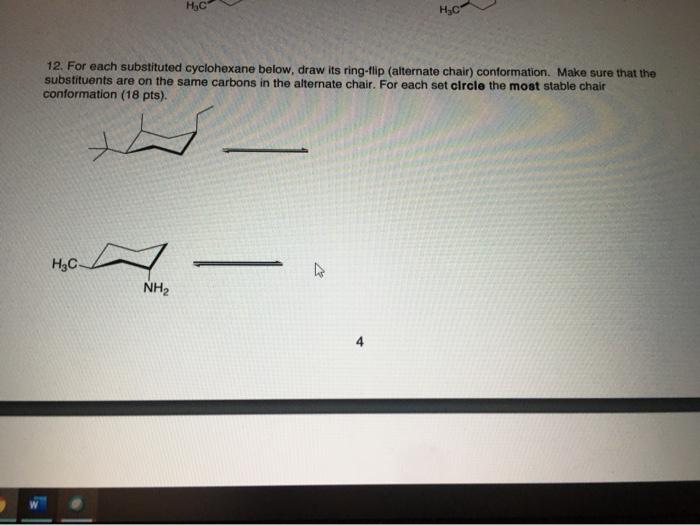 Solved нс" 12. For each substituted cyclohexane below, draw | Chegg.com