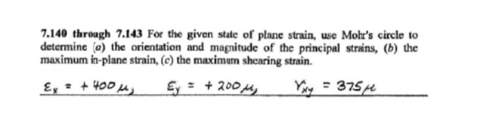 Solved 7.140 through 7.143 For the given state of plane | Chegg.com