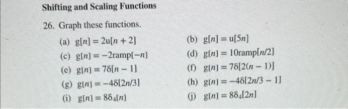 Solved Shifting and Scaling Functions 26. Graph these | Chegg.com