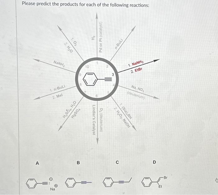 Solved Please predict the products for each of the following | Chegg.com
