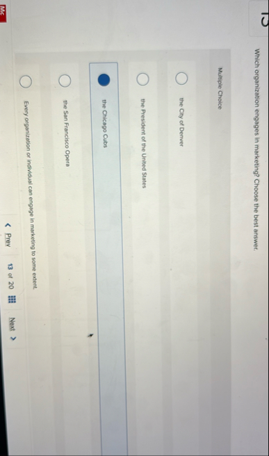 Solved Which organization engages in marketing? Choose the | Chegg.com