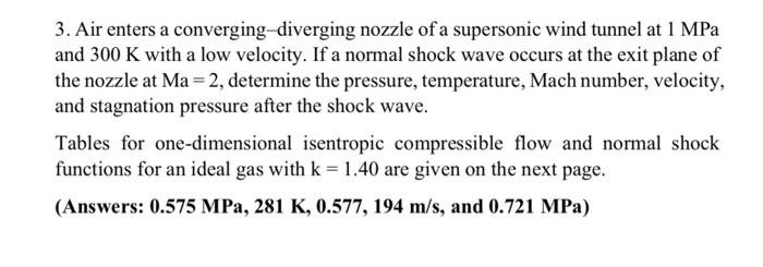 Solved 3. Air enters a converging-diverging nozzle of a | Chegg.com