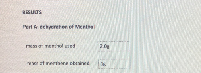 Solved 2. Calculate the theoretical yield of menthene for | Chegg.com
