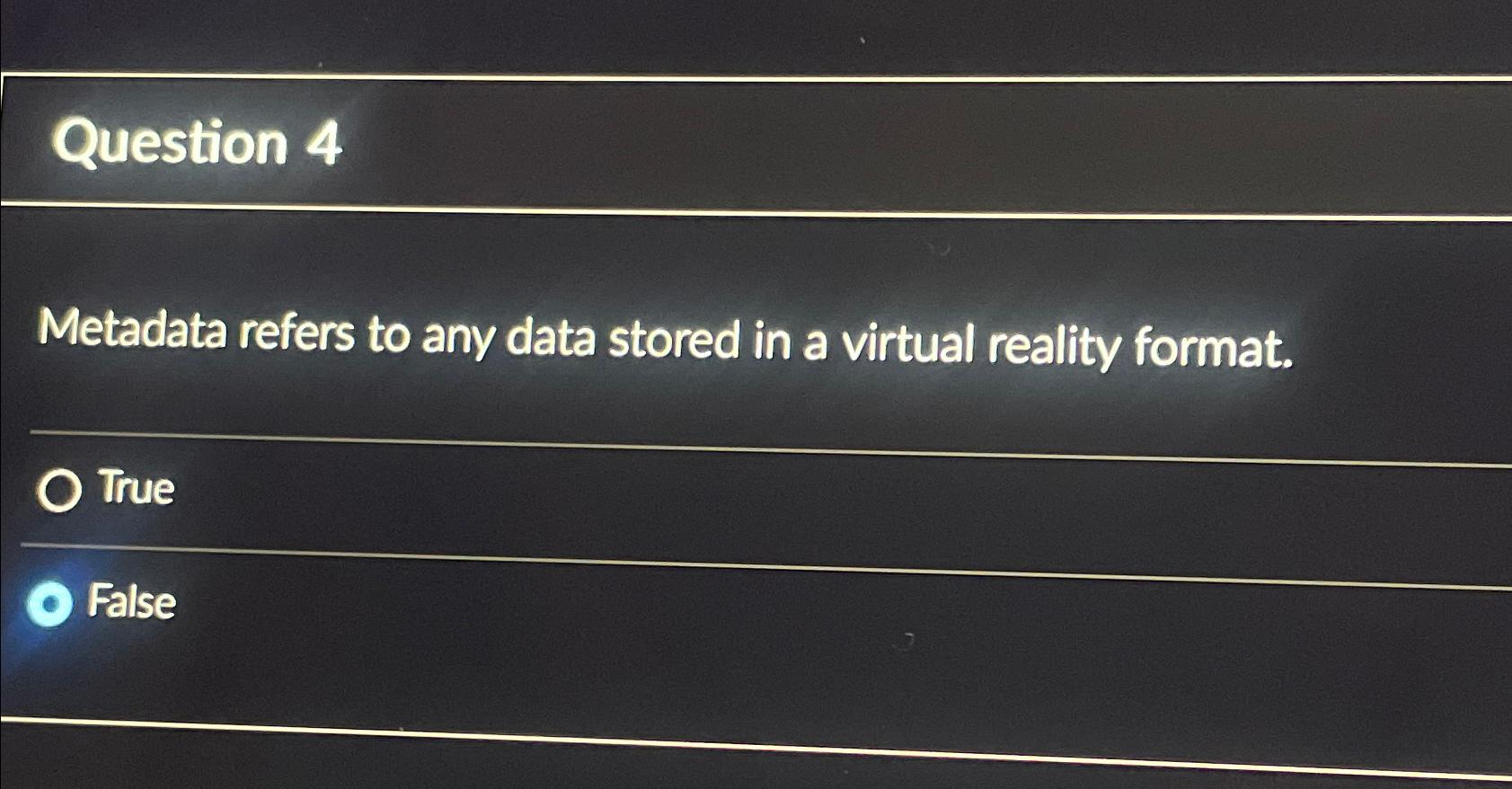Solved Question 4Metadata refers to any data stored in a | Chegg.com
