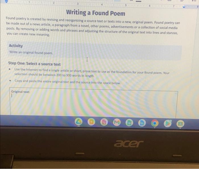 5 Writing a Found Poem Found poetry is created by | Chegg.com