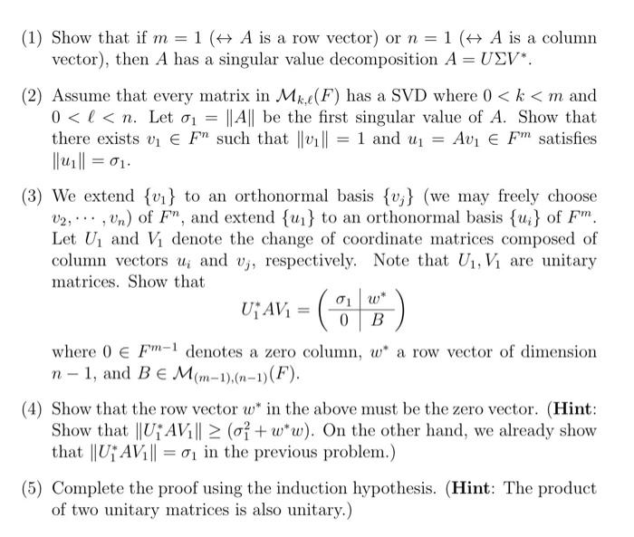 Solved Let A∈Mm,n(F) be an m×n matrix over a field F (here, | Chegg.com