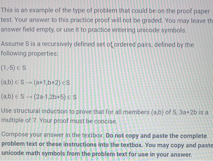 Solved This is an example of the type of problem that could | Chegg.com