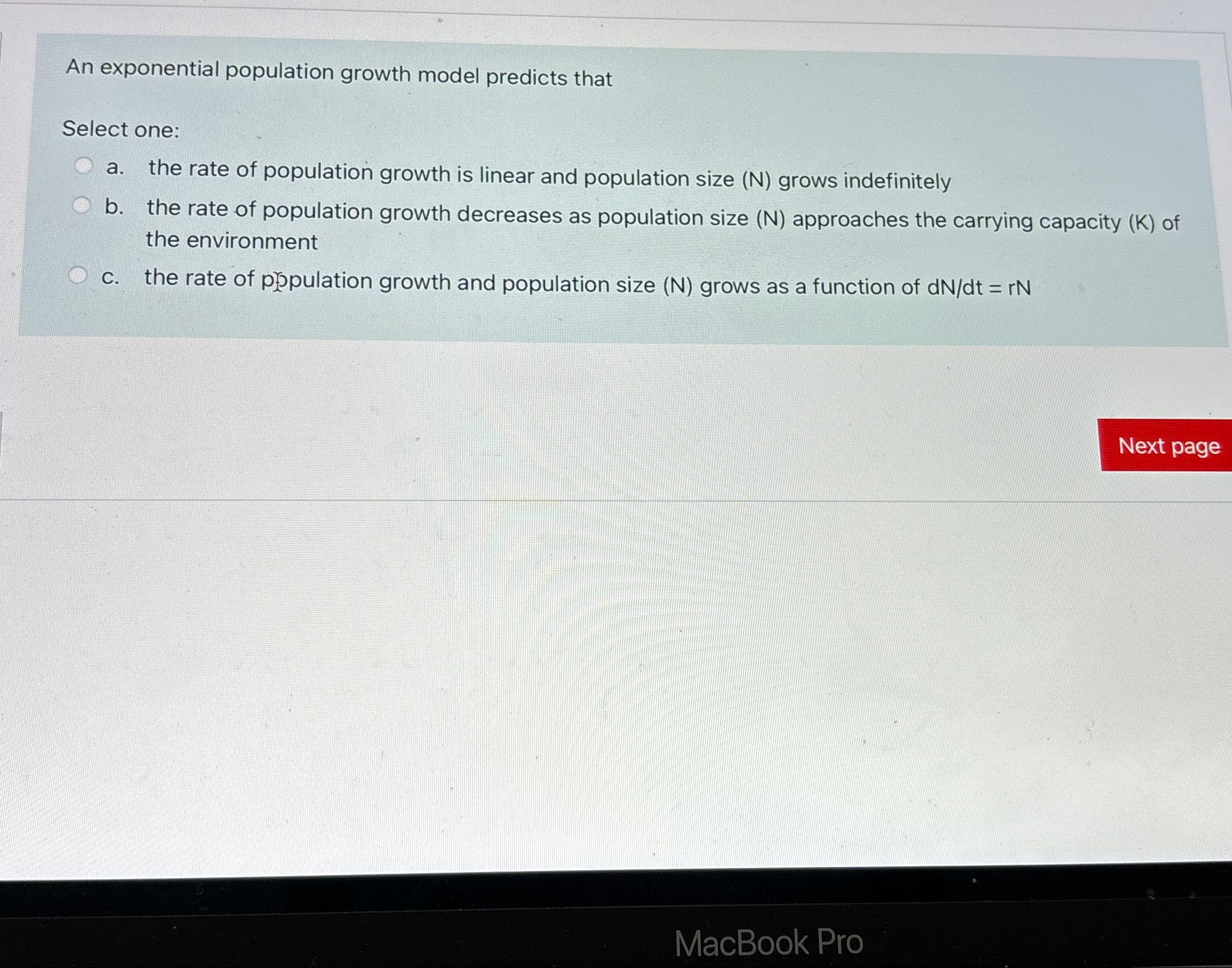Solved An Exponential Population Growth Model Predicts