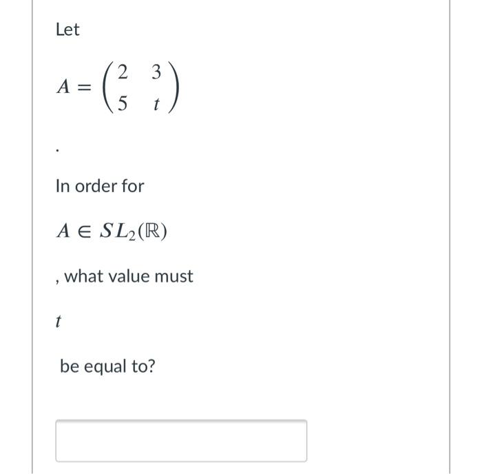 Solved The group GLn(R) is called the [Select] linear group. | Chegg.com