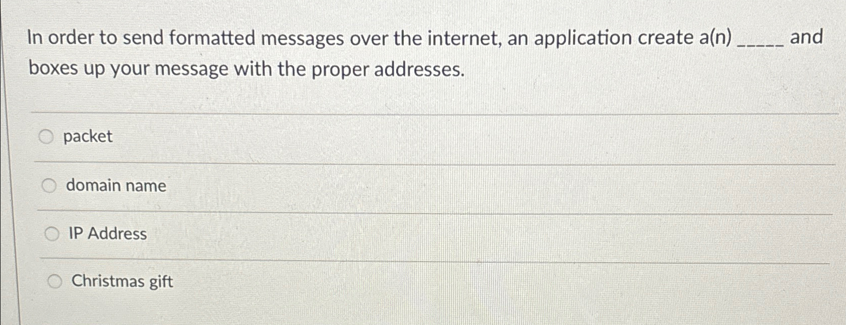 In order to send formatted messages over the | Chegg.com