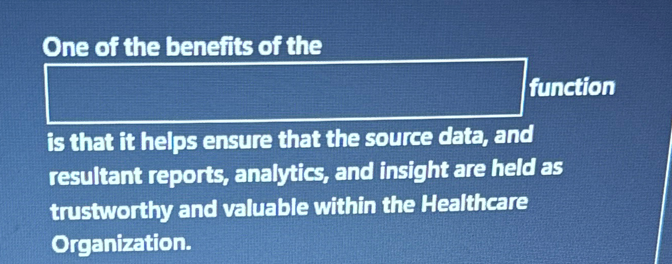 Solved One of the benefits of thefunctionis that it helps | Chegg.com