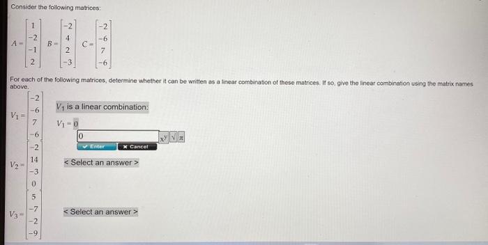 Solved Consider the following matrices: | Chegg.com