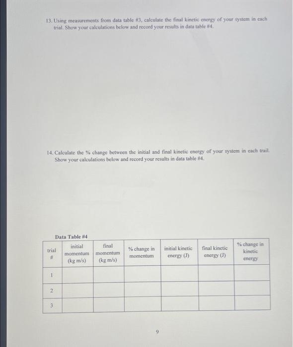 Data Table #310. Using measurements from data table | Chegg.com