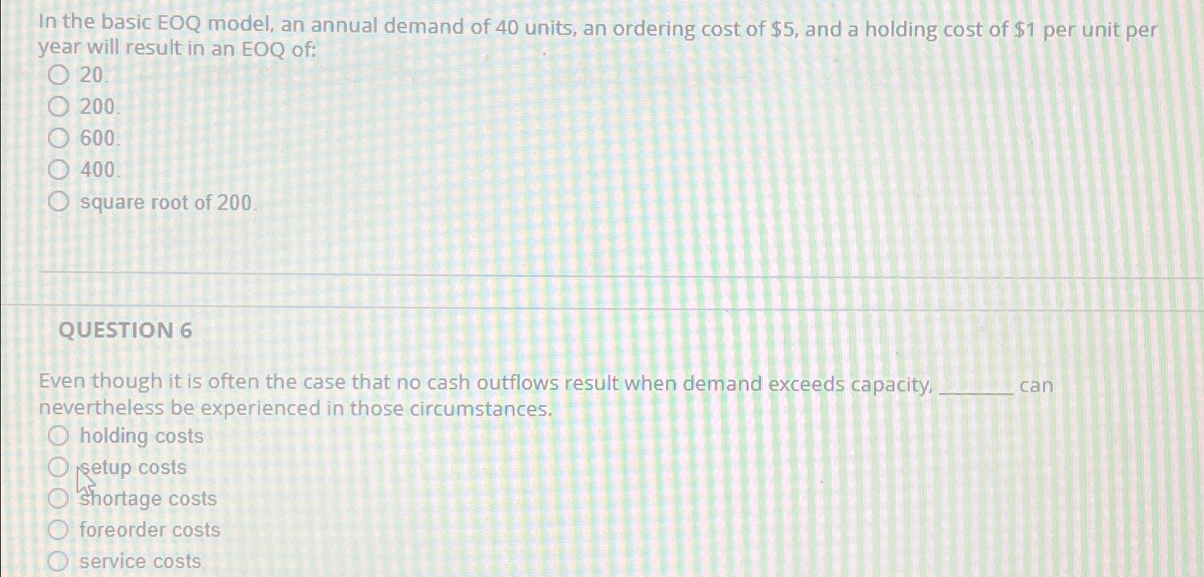 Solved In the basic EOQ model, an annual demand of 40 | Chegg.com