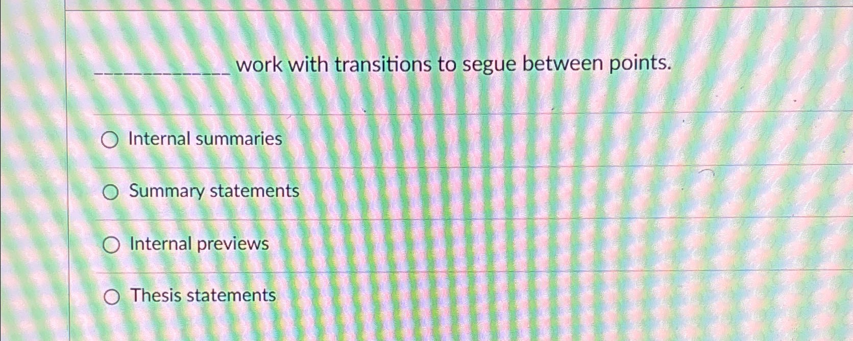Solved work with transitions to segue between | Chegg.com