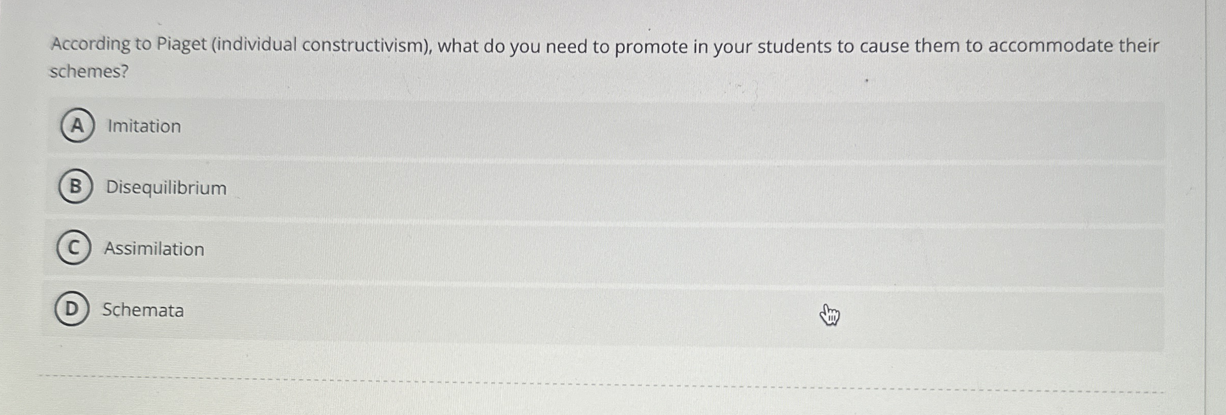 Solved According to Piaget (individual constructivism), | Chegg.com