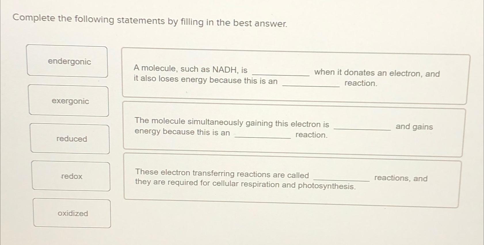 Solved Complete the following statements by filling in the | Chegg.com
