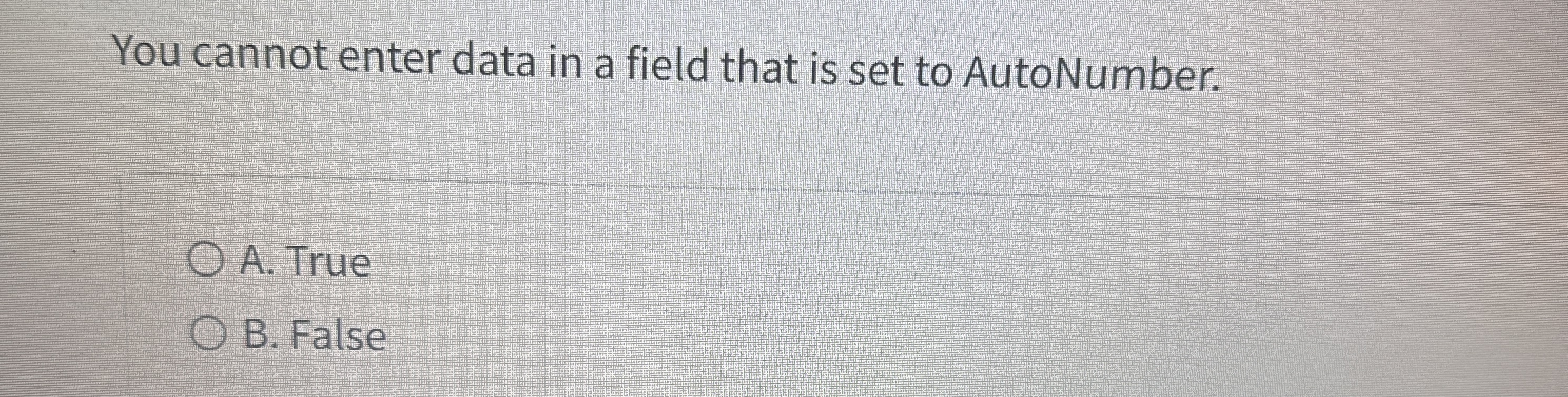 Solved You cannot enter data in a field that is set to | Chegg.com