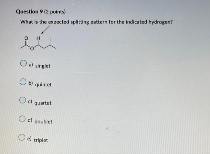 Solved What is the expected splitting pattern for the | Chegg.com