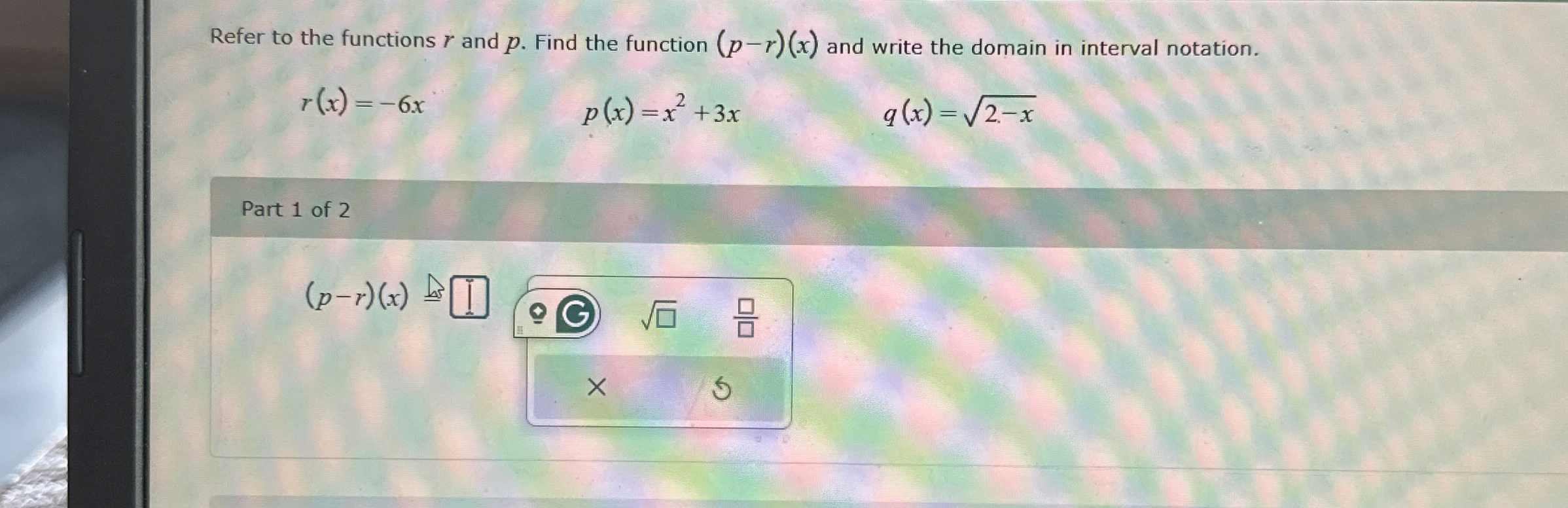 Solved Refer to the functions r ﻿and p. ﻿Find the function | Chegg.com