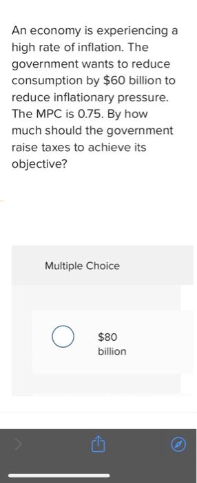 Solved An economy is experiencing a high rate of inflation. | Chegg.com