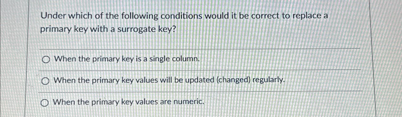 Solved Under which of the following conditions would it be | Chegg.com