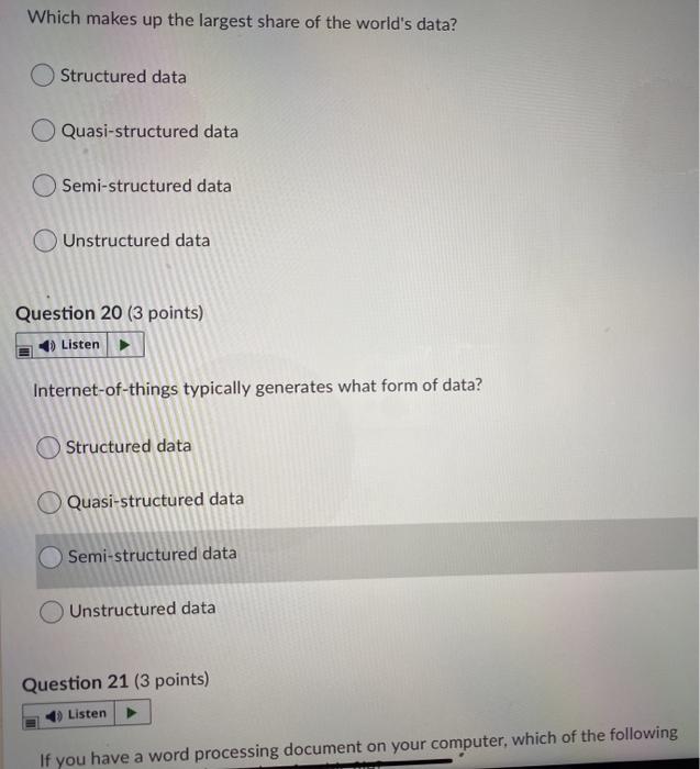 Solved Which makes up the largest share of the world's data? | Chegg.com