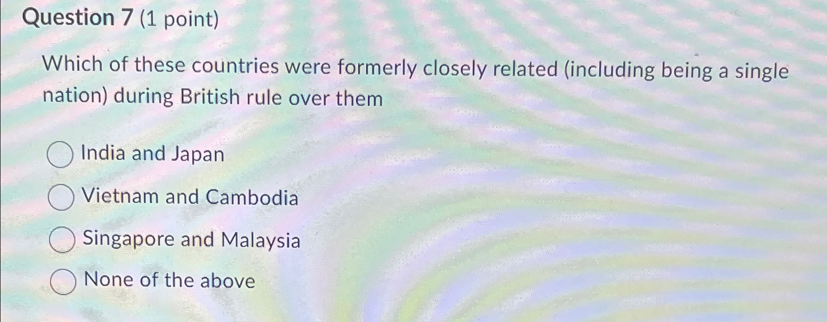 Solved Question 7 (1 ﻿point)Which of these countries were | Chegg.com