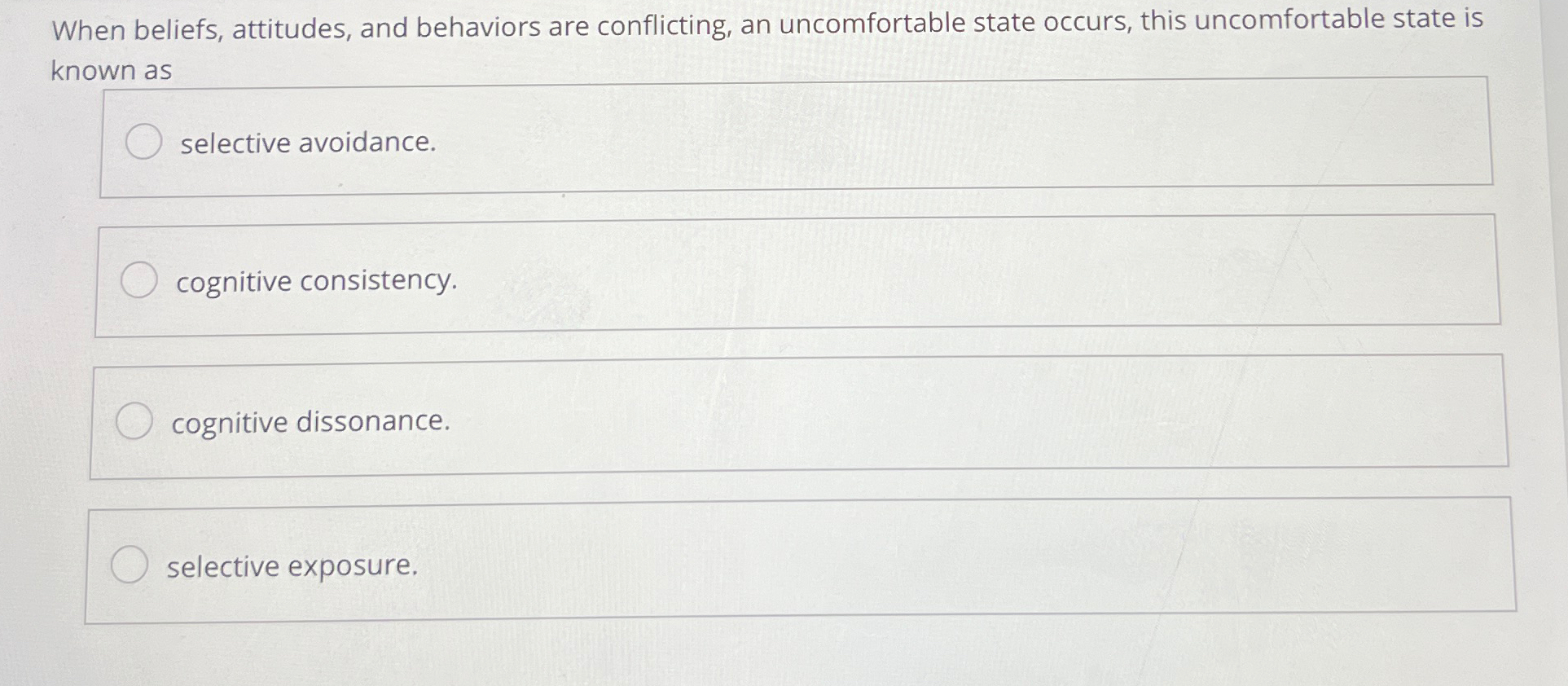 Solved When beliefs, attitudes, and behaviors are | Chegg.com