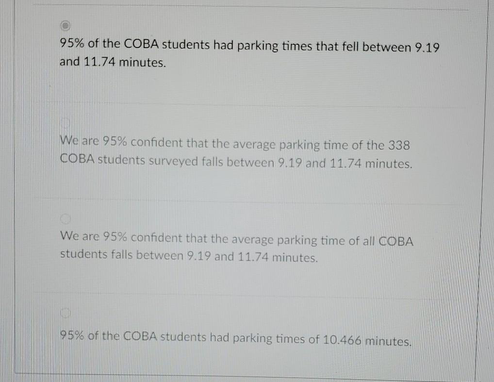 Solved Parking at USF can be extremely difficult at times. | Chegg.com