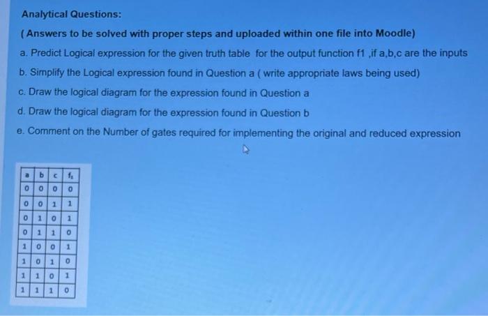 Solved Analytical Questions: (Answers to be solved with | Chegg.com