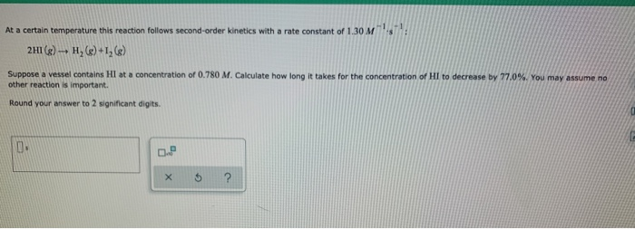 Solved At a certain temperature this reaction follows | Chegg.com