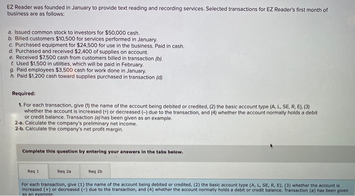 Solved EZ Reader was founded in January to provide text | Chegg.com