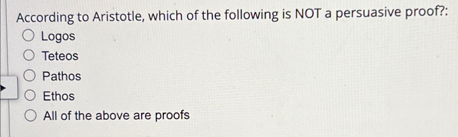 Solved According to Aristotle, which of the following is NOT | Chegg.com