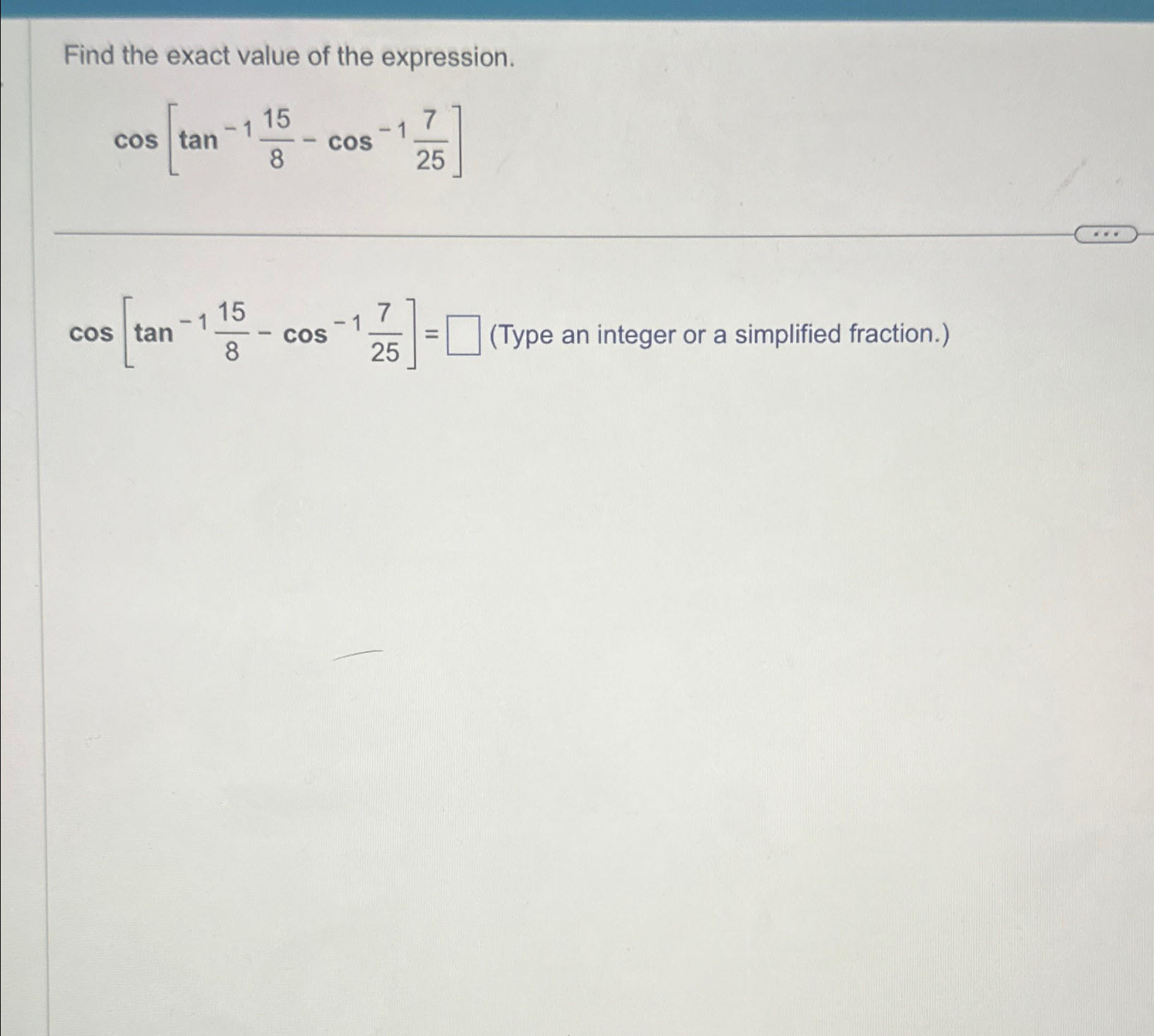 Solved Find the exact value of the | Chegg.com