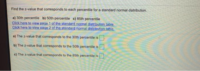 Solved Find the z-value that corresponds to each percentile | Chegg.com
